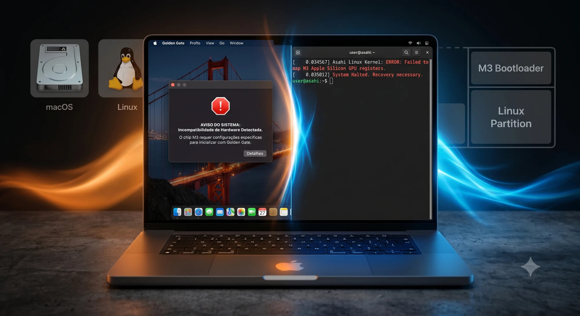 macOS 27 Golden Gate beta impede inicialização do Asahi Linux em Macs ...